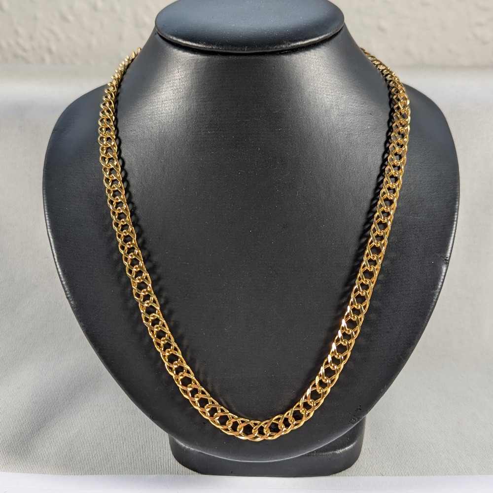 9ct Gold Doubled Marquise Shaped Link Chain 18" - Own4Less